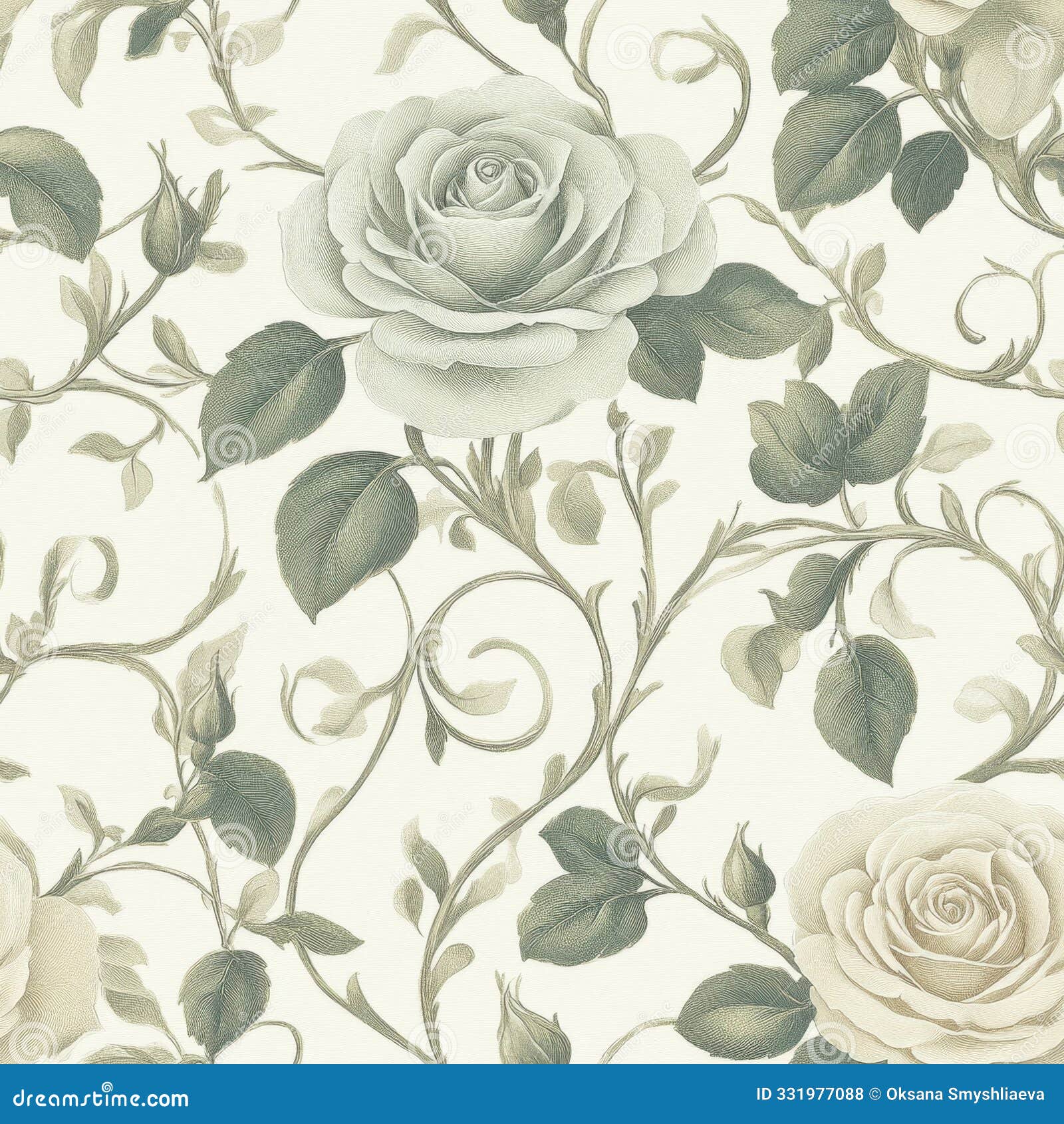 Elegant Vintage Rose Pattern Wallpaper Design Stock Photo - Image of ...