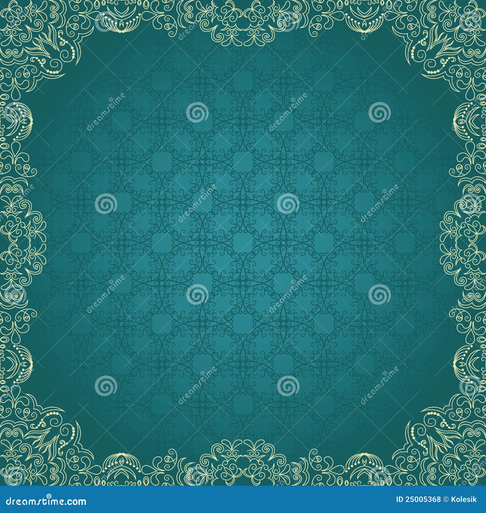 Square Frame With 3d Embossed Effect. Ornate Luxurious Golden Border In ...