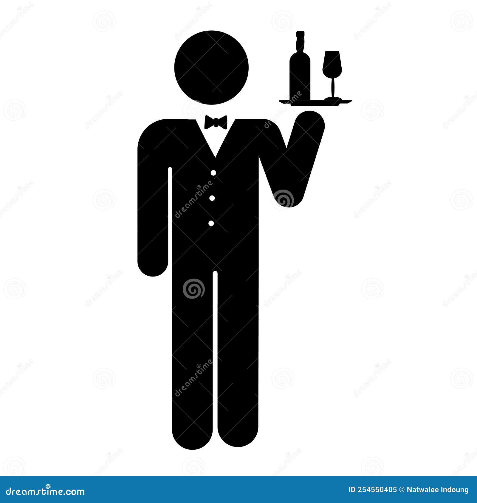 Elegant Waiter Character Icon. Sign, Symbol Stock Illustration ...