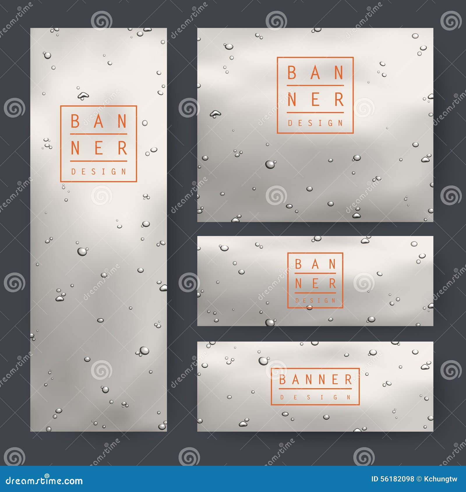 Elegant Water Drops On Window Glass Concept Banners Vector Illustration ...