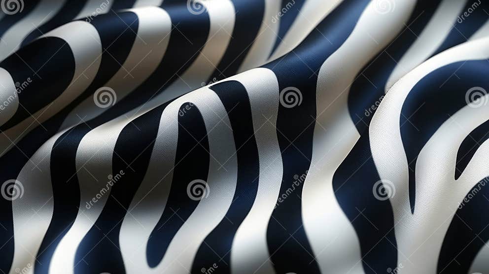 Elegant Wave Pattern Fabric with Blue and White Stripes Stock ...