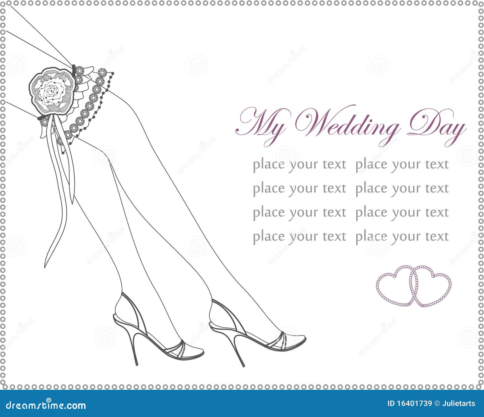 Elegant Wedding Invitation with Bridal Garter Stock Vector ...