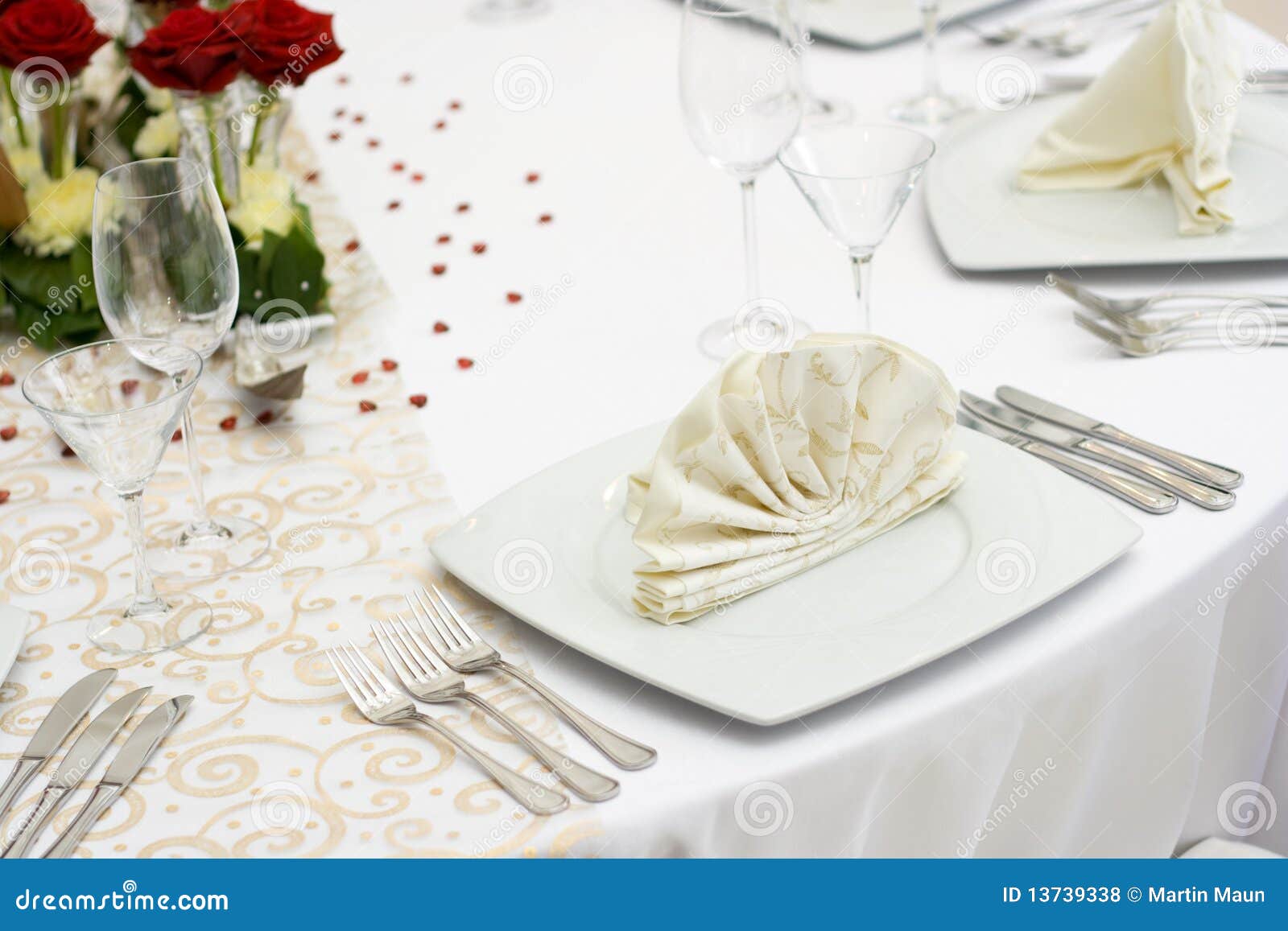 Elegant Wedding Table Setting Stock Photo - Image of knife, luxury ...