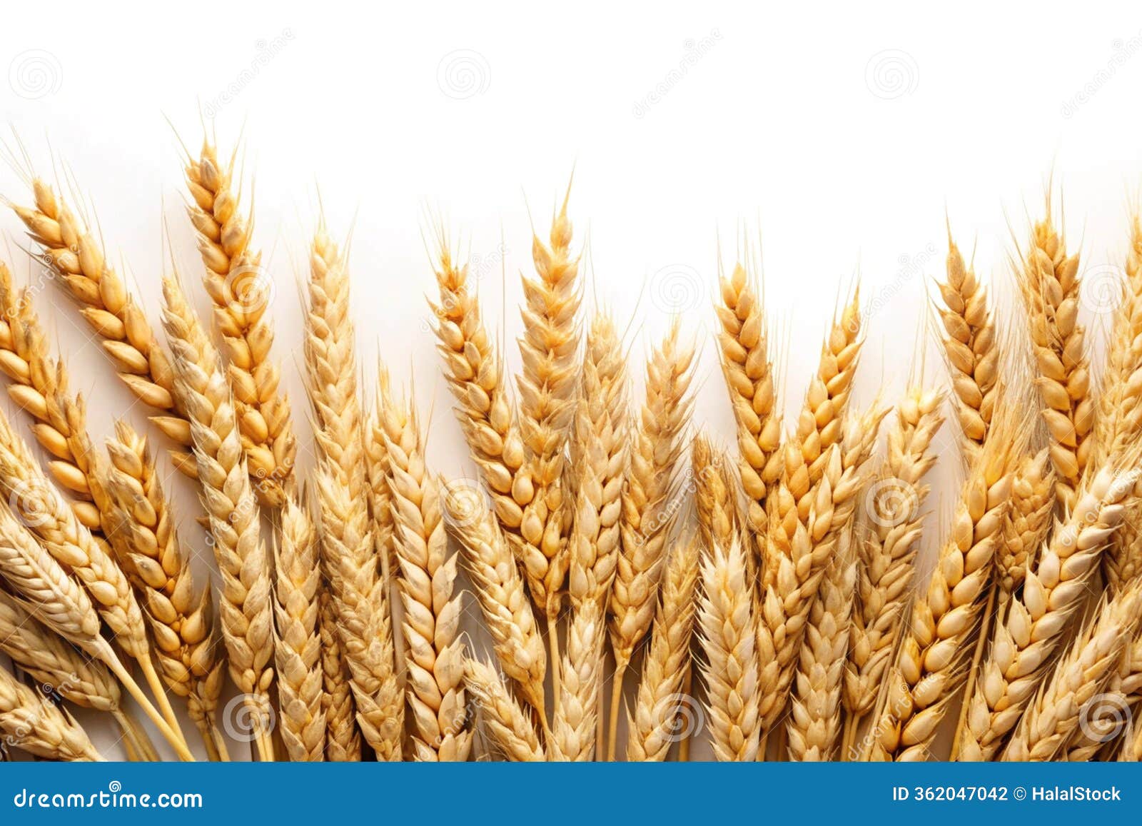 Wheat On Border Side On Plain White Background Copyspace Ai Generated ...