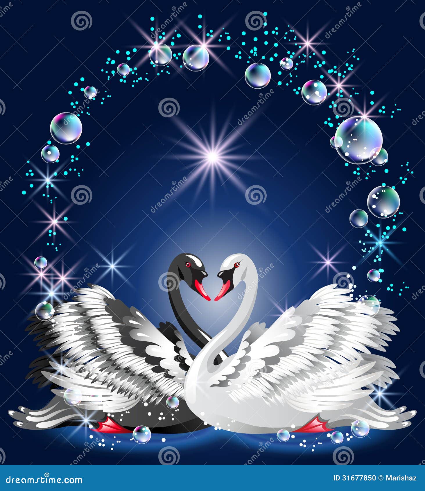 Swan Border Frame Vector Illustration | CartoonDealer.com #16198986