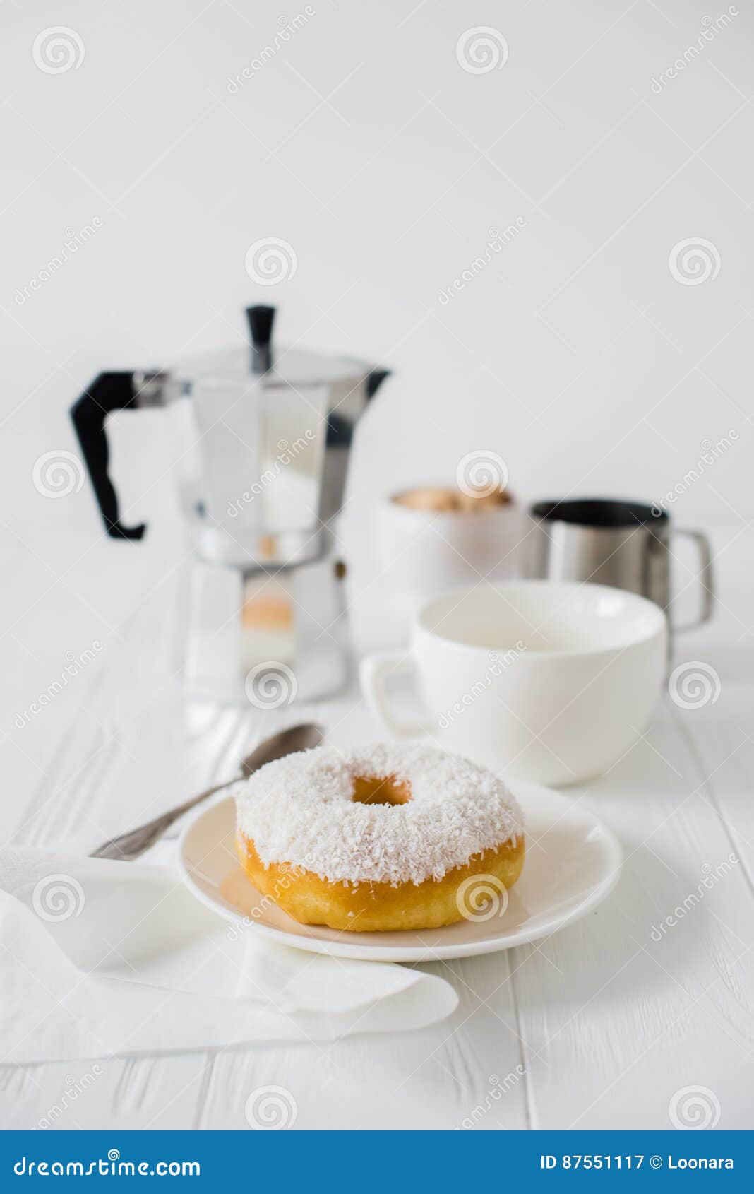 Elegant White Breakfast Table Setting Stock Image - Image of colorful ...