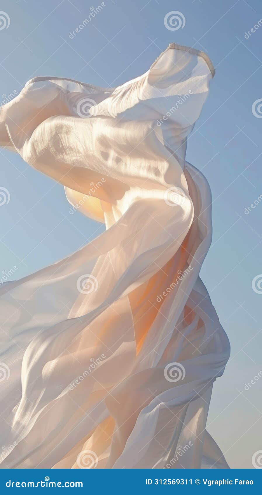 Elegant White Fabric Swirling in the Wind Stock Image - Image of light ...