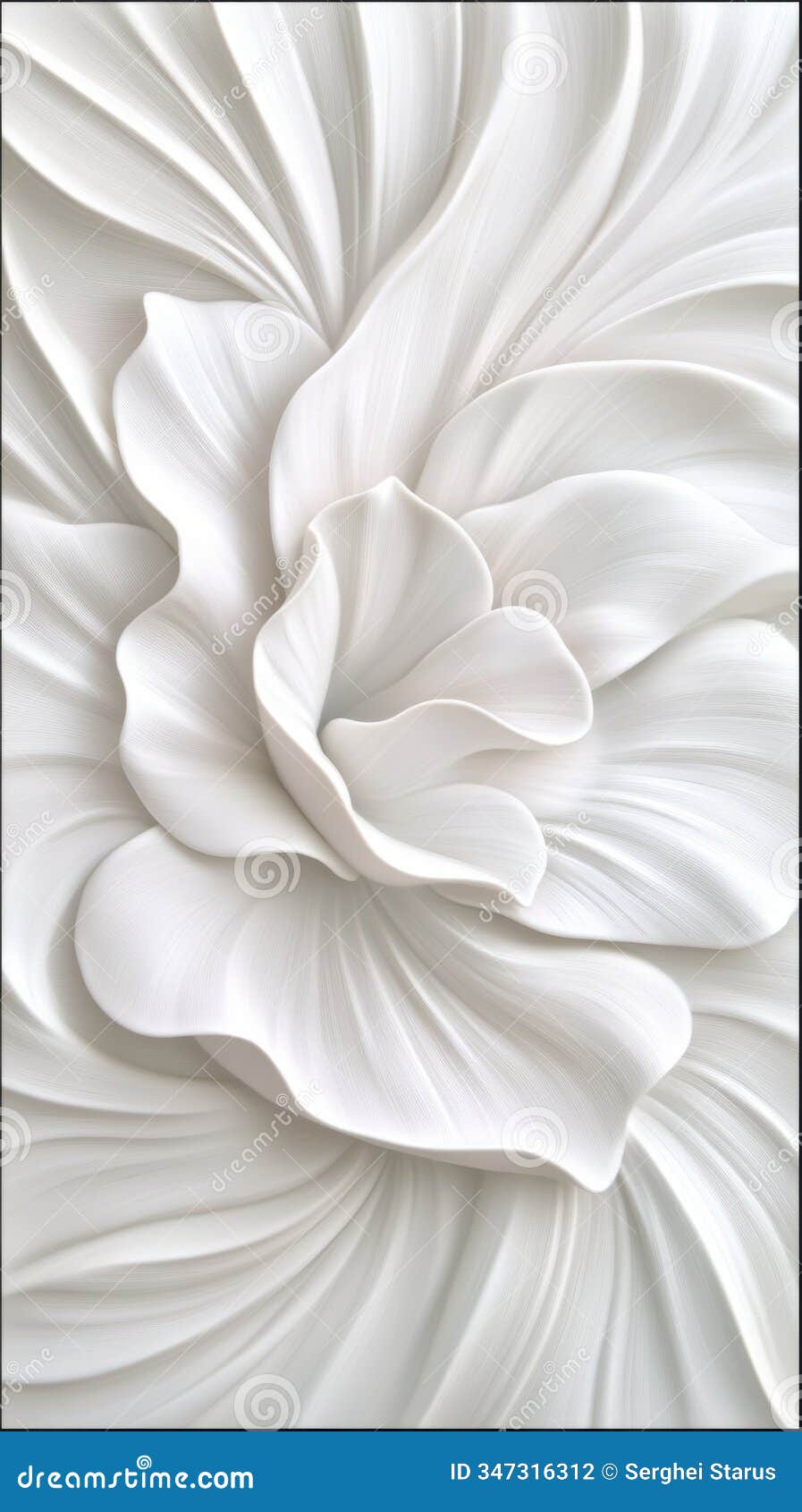 Elegant White Floral Pattern with Flowing, Layered Petals, AI Stock ...