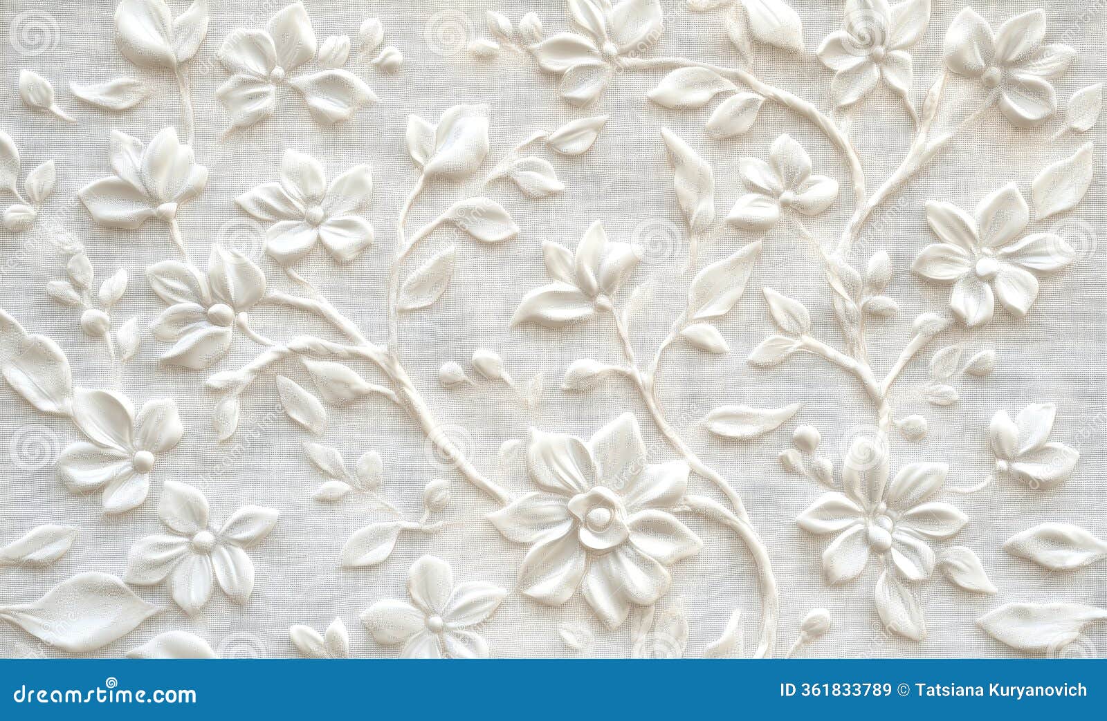 Elegant White Floral Relief Pattern with Intricate Details and Textures ...