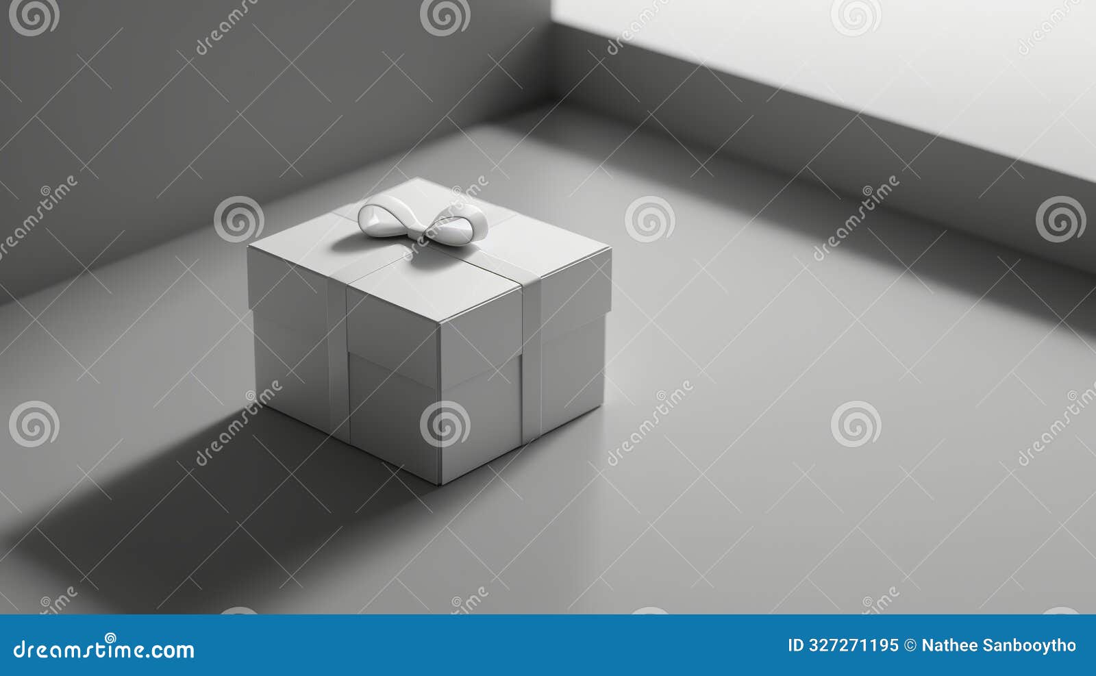 Elegant White Gift Box with Ribbon Stock Illustration - Illustration of ...
