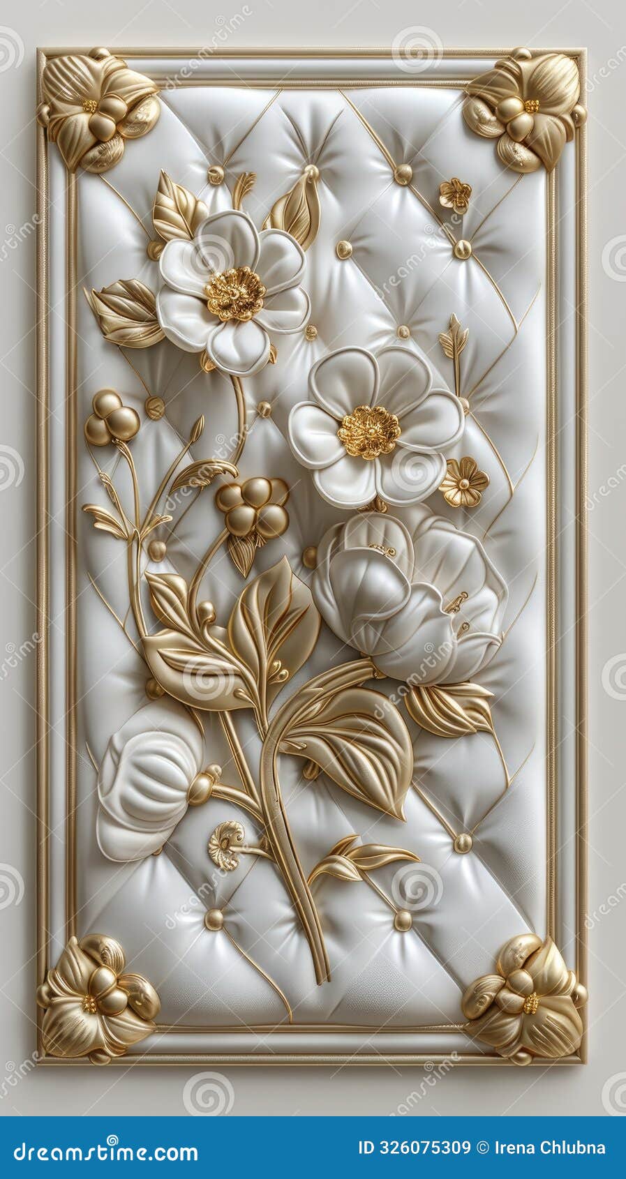 Elegant White and Gold Embossed Decorative Leather Book Stock ...