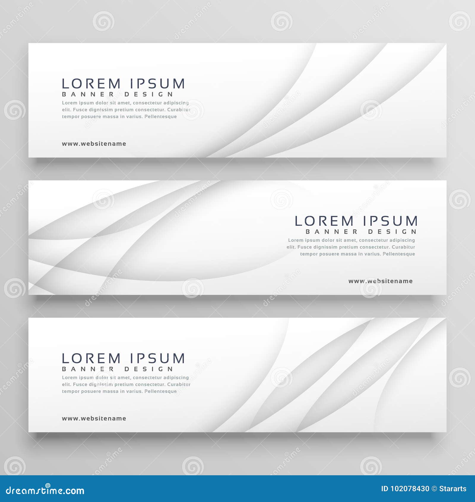 Elegant White Header with Wavy Shadow Effect Stock Vector ...