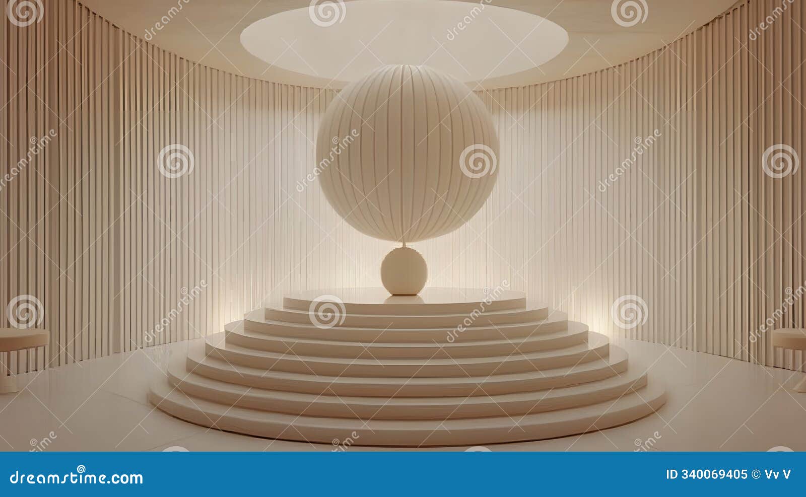 Elegant White Interior with a Sculptural Centerpiece. Stock ...