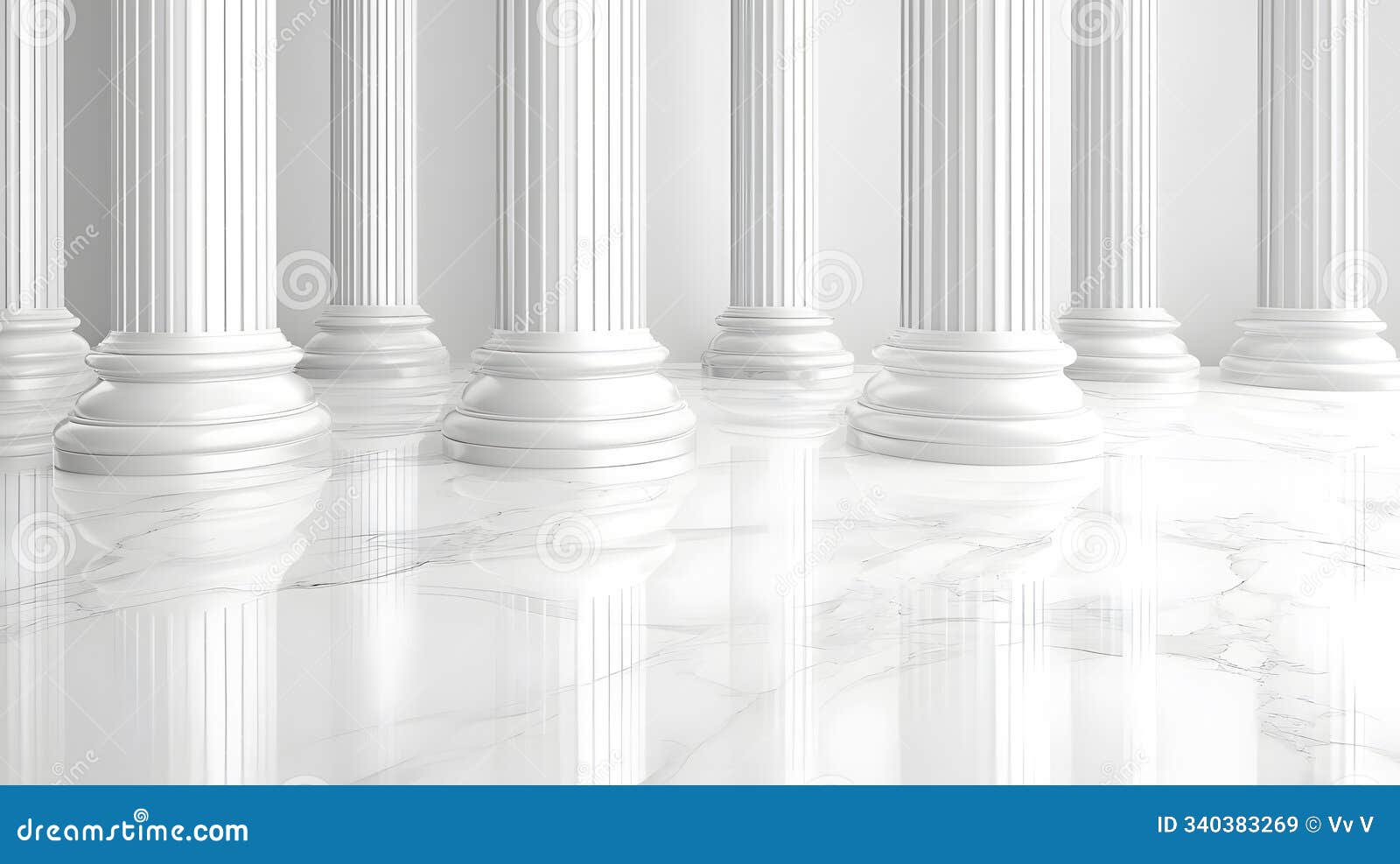 Elegant White Marble Pillars in a Modern Space Stock Image - Image of ...