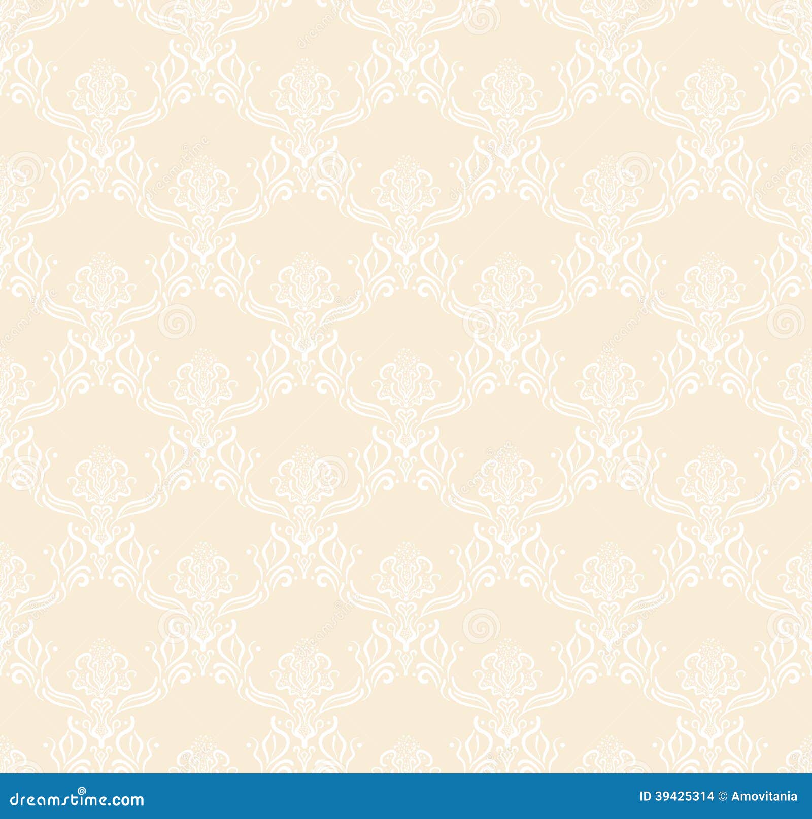 Elegant White Royal Flower Seamless Pattern Stock Vector - Illustration ...