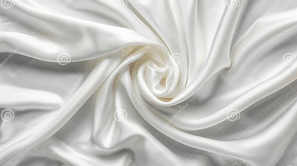 Elegant White Silk Fabric with Waves and Wrinkles. Textile Background ...