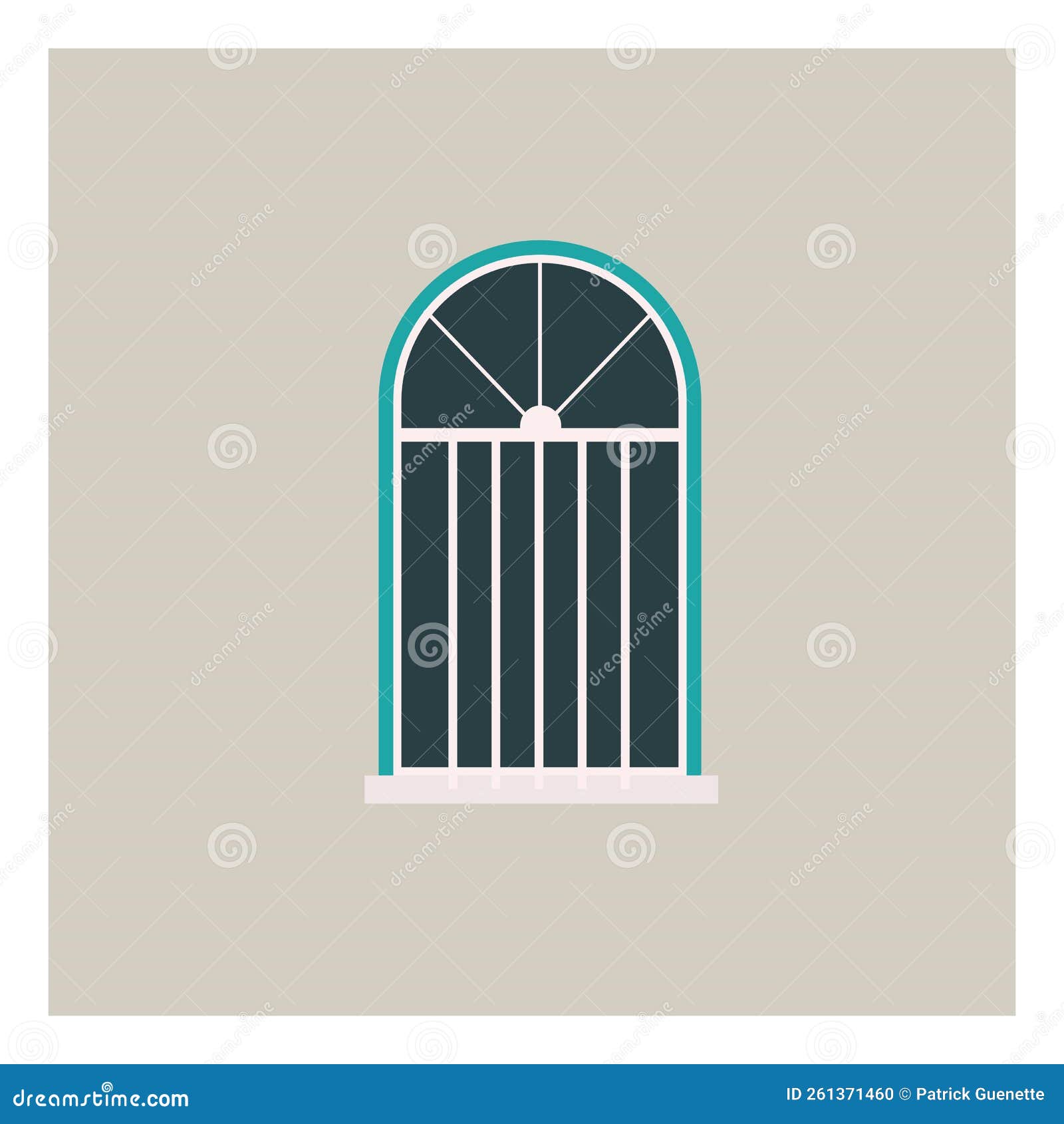 Elegant window, icon stock vector. Illustration of wooden - 261371460