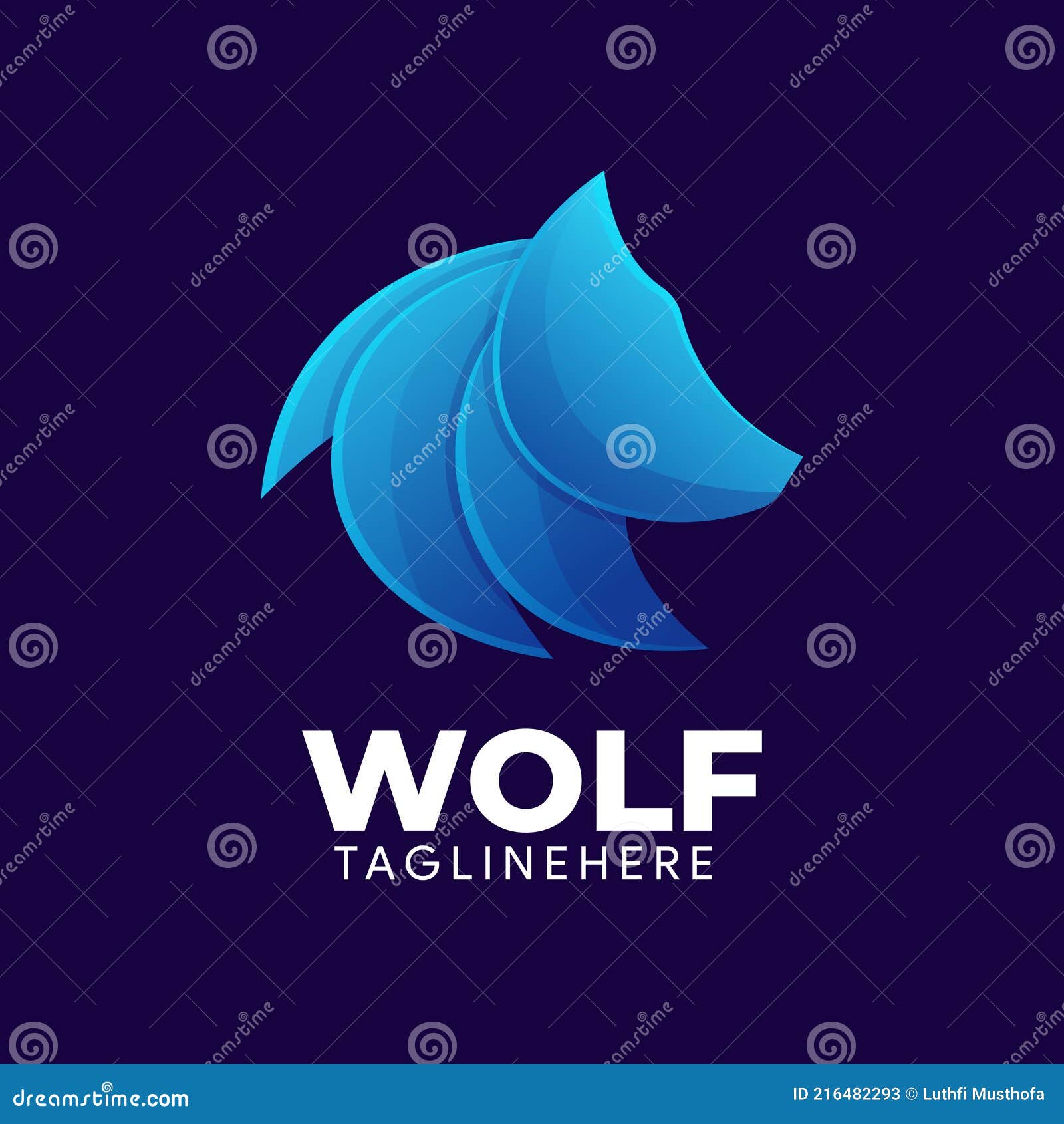 Elegant Wolf Gradient Logo Template Stock Vector - Illustration of ...