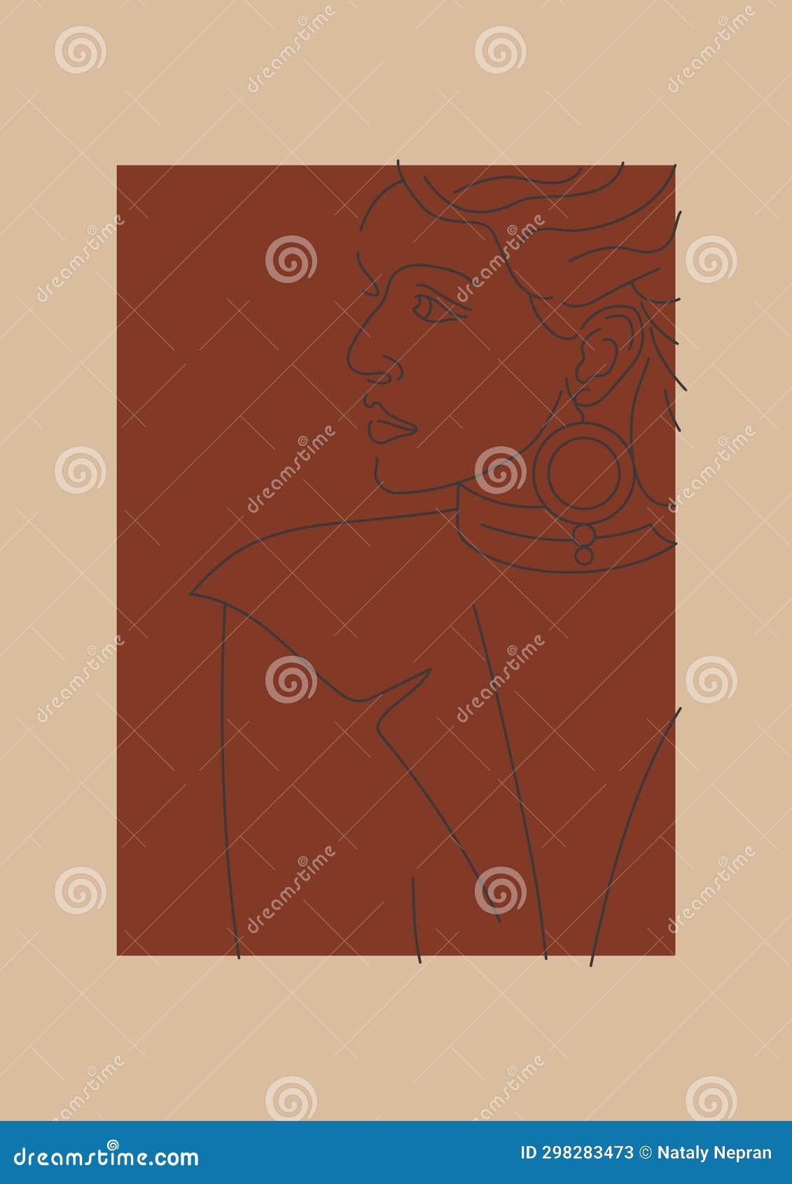 Elegant Woman Line Drawing Poster Illustration. Lady Sketch Wall Decor ...