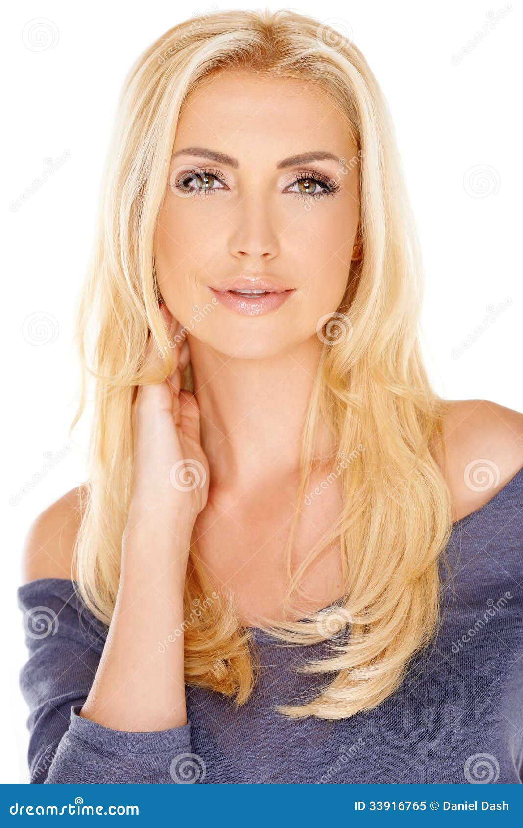 Elegant Woman With Long Blond Hair Stock Image Image Of Pretty Happy