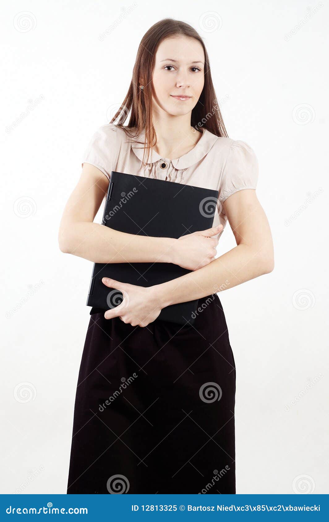 Elegant Woman with Notebook Stock Image - Image of business, indoor ...