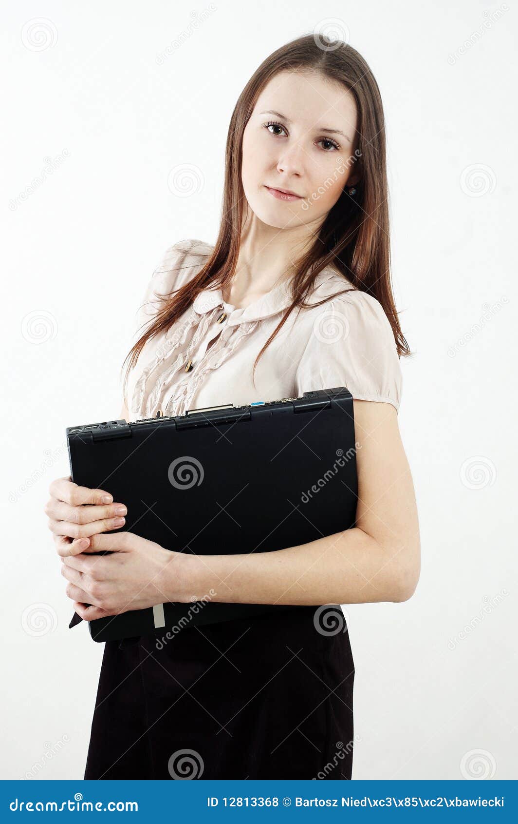 Elegant Woman with Notebook Stock Photo - Image of notebook, isolated ...