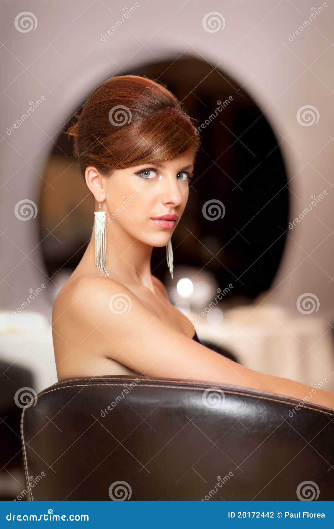 Elegant Woman Posing at Camera Stock Photo - Image of beautiful ...