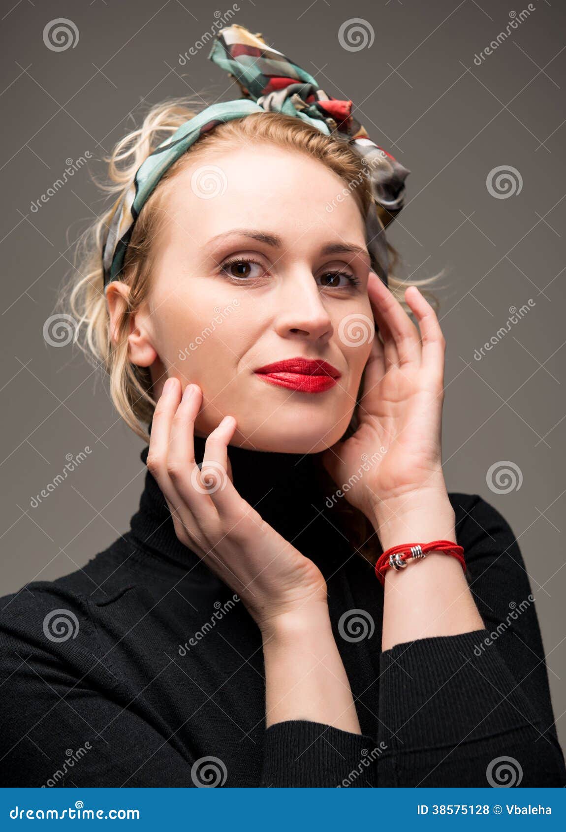 Elegant Woman with Red Lips Stock Photo - Image of glamour, charming ...