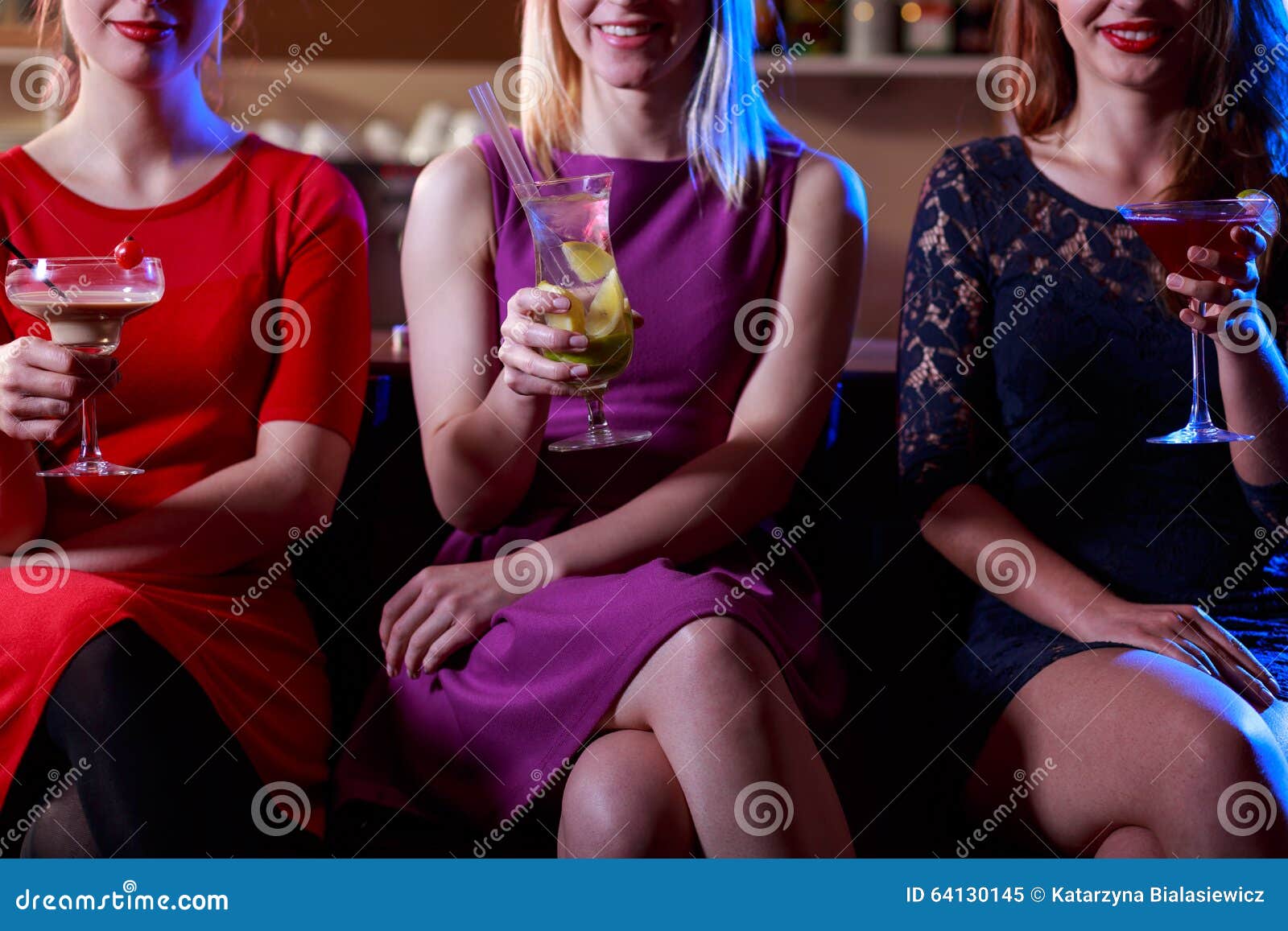 Elegant women in the bar stock image. Image of girls - 64130145