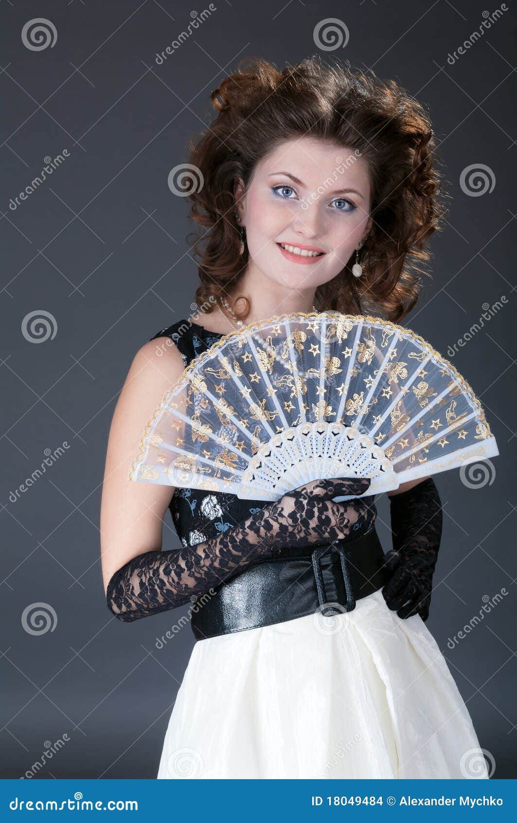 Elegant women with fan stock photo. Image of gown, glamour - 18049484