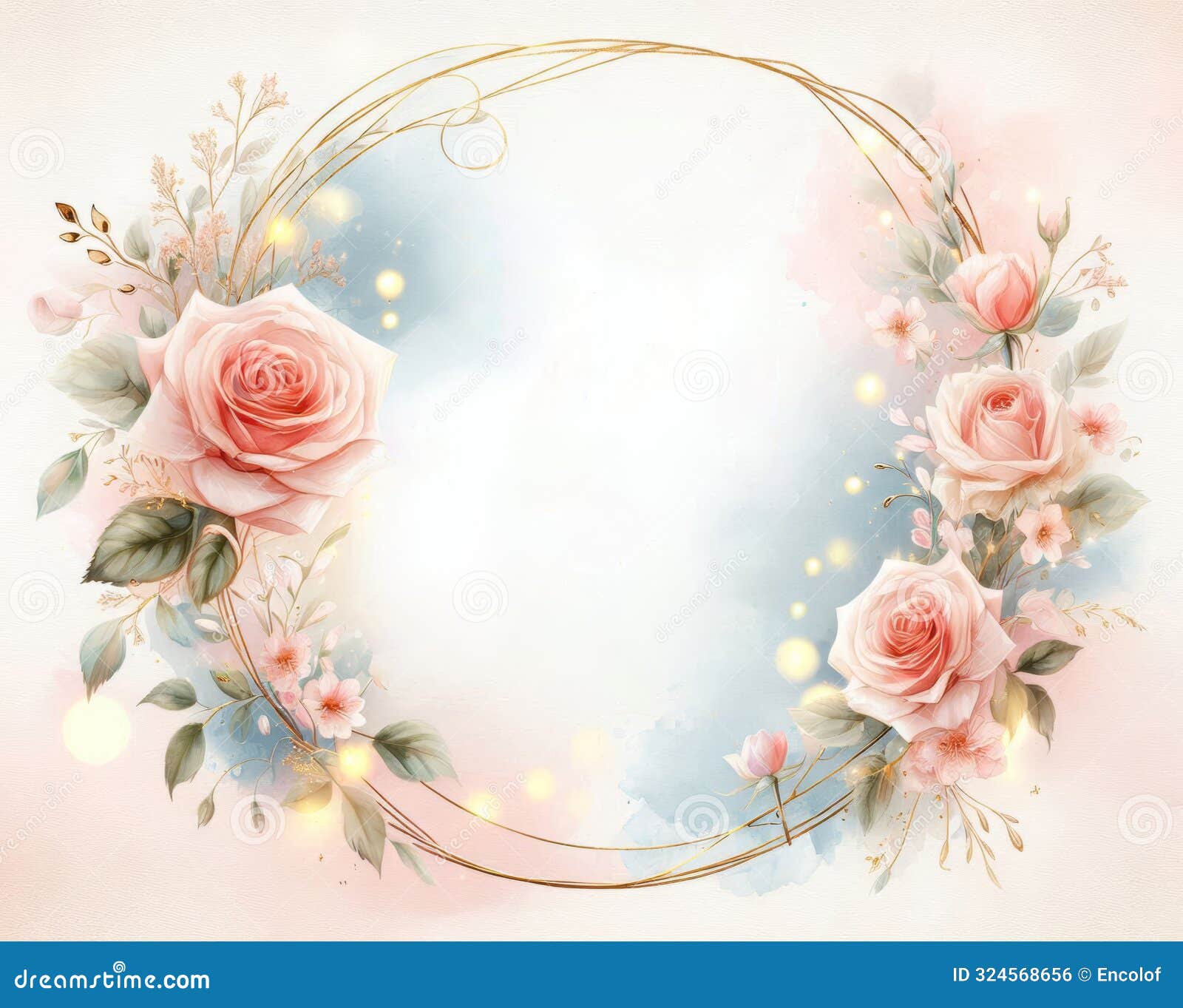 Elegant Wreath of Pink and White Roses with Greenery on a Soft Pastel ...