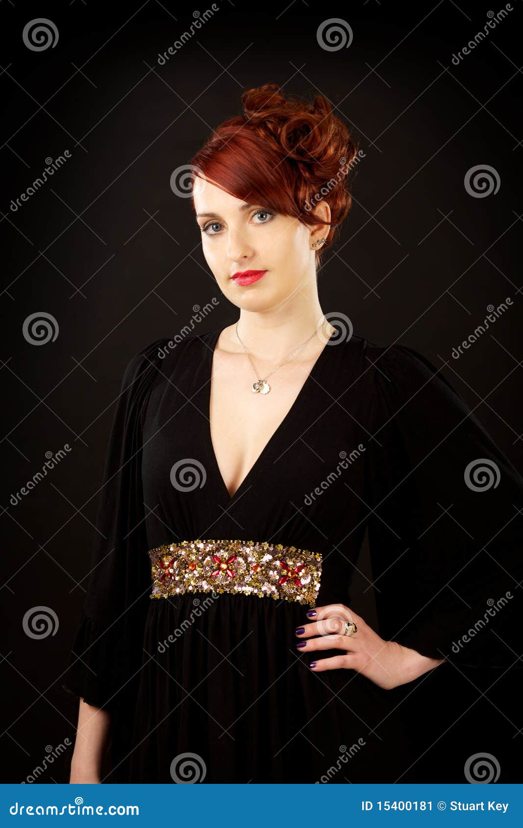 Elegant Young Beautiful Woman Stock Image - Image of cosmetics, evening ...