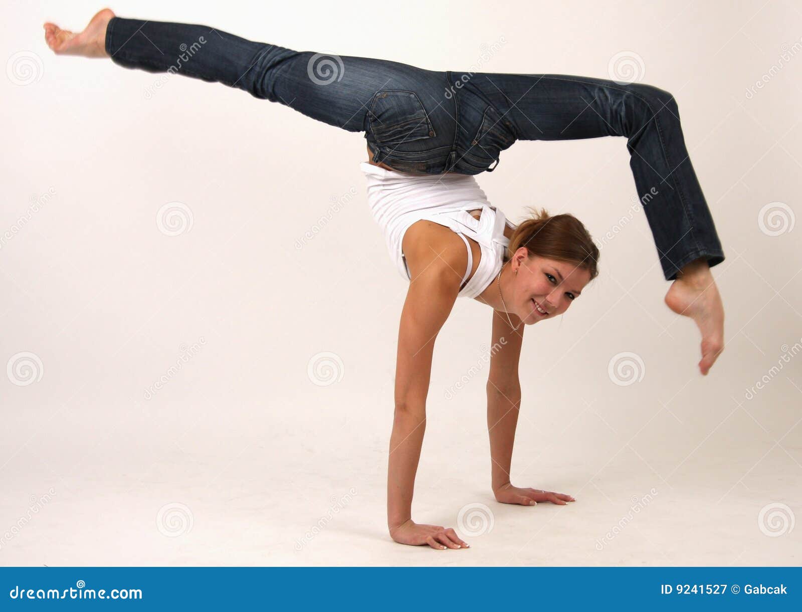 Elegant Young Flexible Woman Stock Image - Image of cheerful, clothes ...