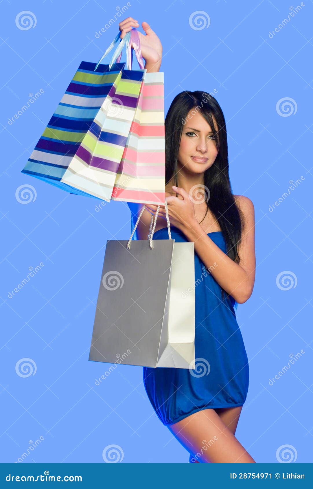 Elegant Young Woman Shopper. Stock Image - Image of dress, gorgeous ...