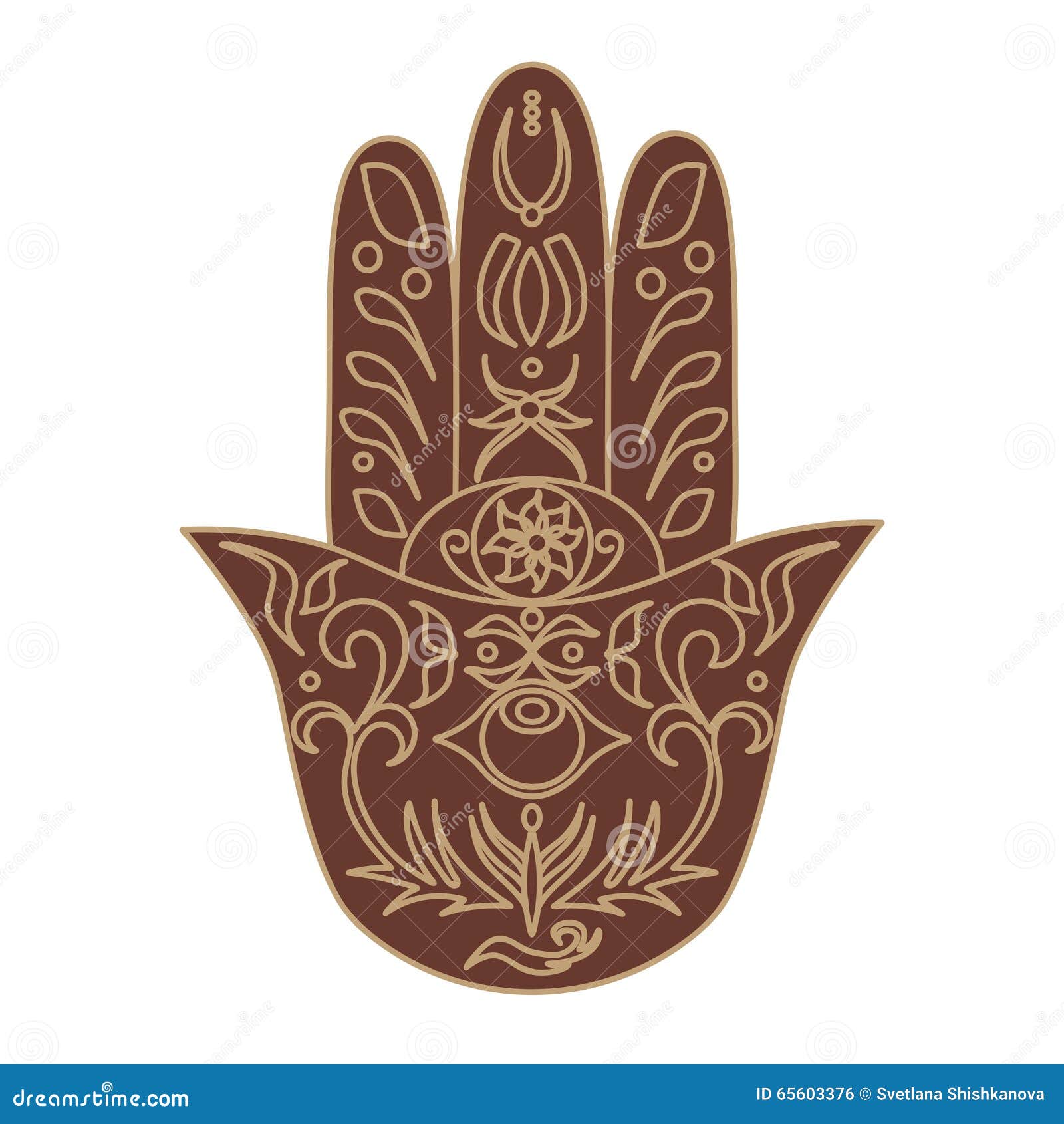 Elegante Overladen Hand Getrokken Hamsa Hand Van Fatima Vector ...