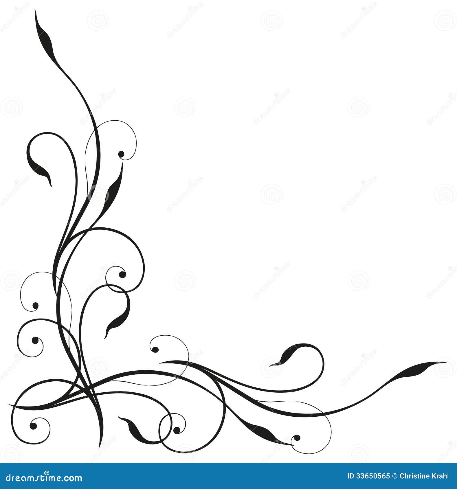 Elegante rank, zwart, vector illustratie. Illustration of grens - 33650565