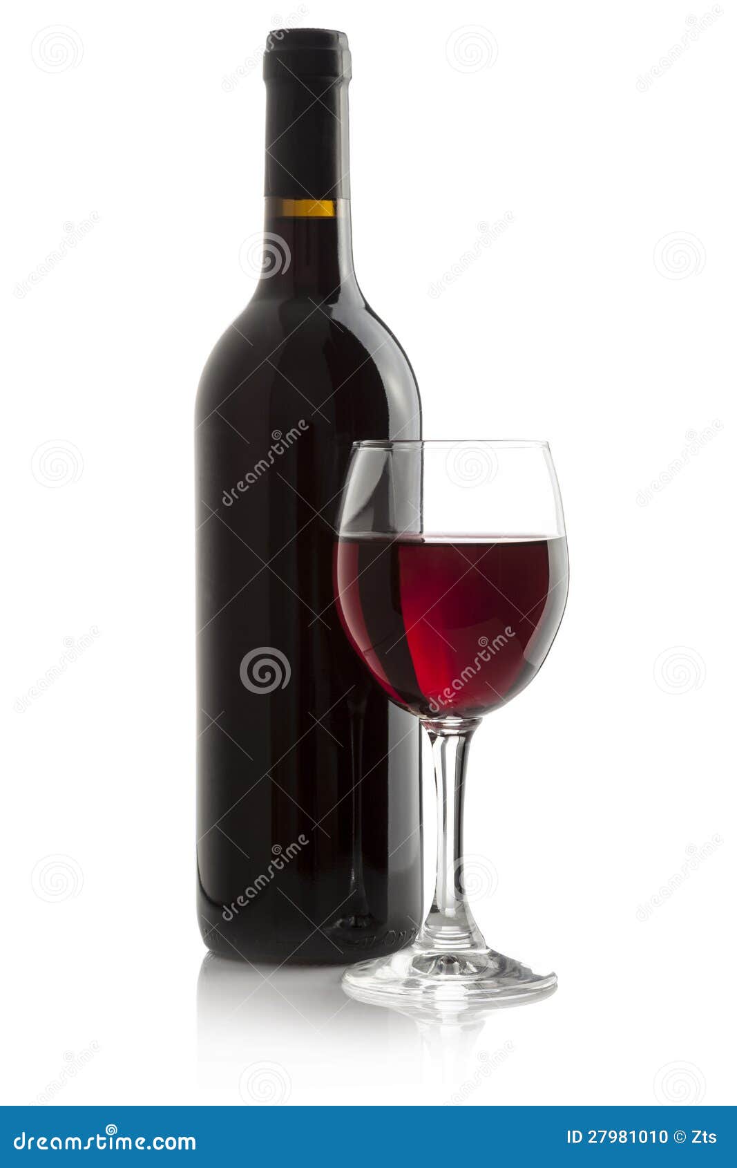 Elegantes Rotweinglas Und Eine Weinflasche Stockfoto - Bild von dunkel ...