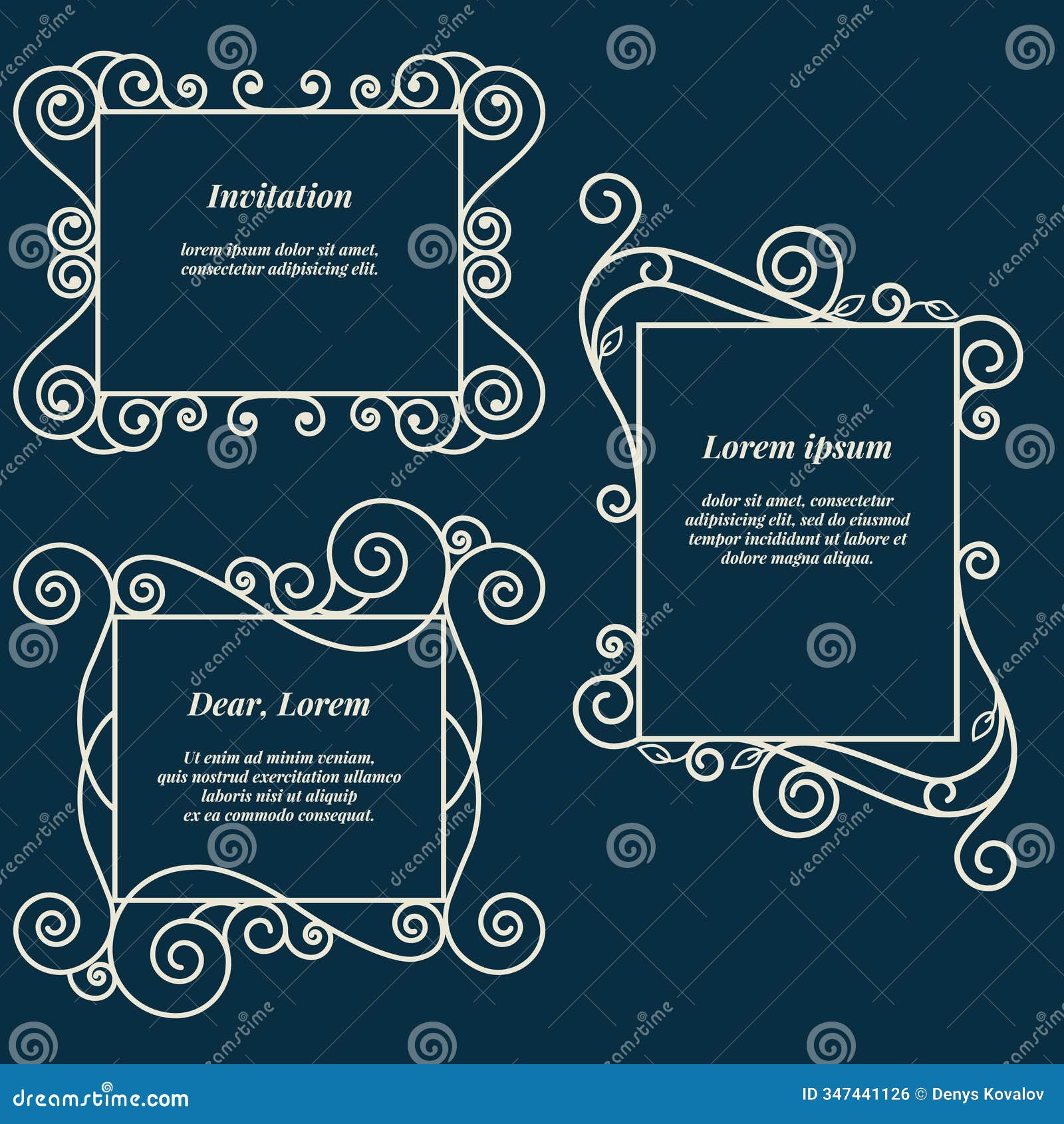 Elegantly Aesthetic Frames. a Set of Beautiful Frames. Vintage Style ...