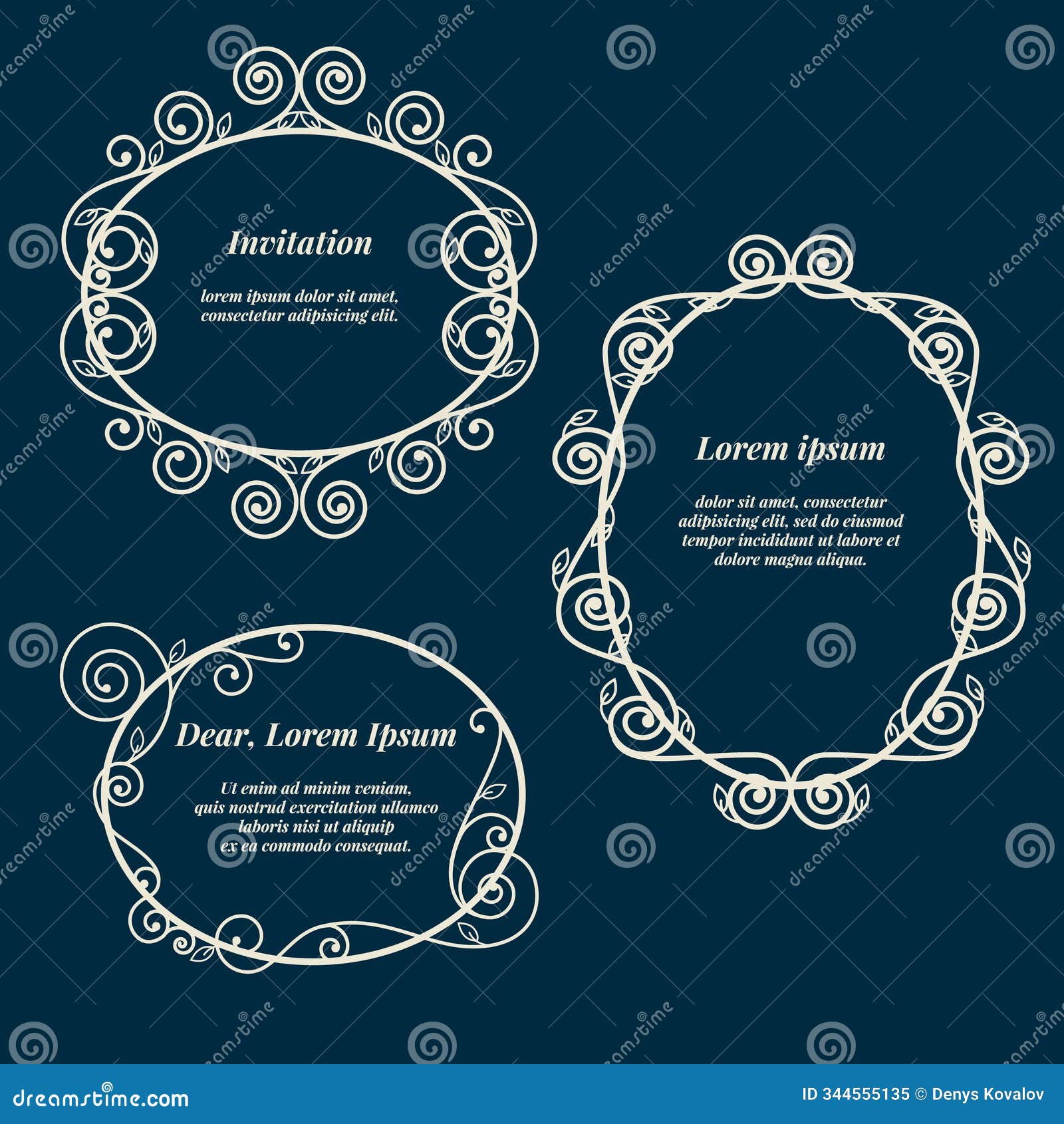 Elegantly Aesthetic Frames. a Set of Beautiful Frames. Vintage Style ...