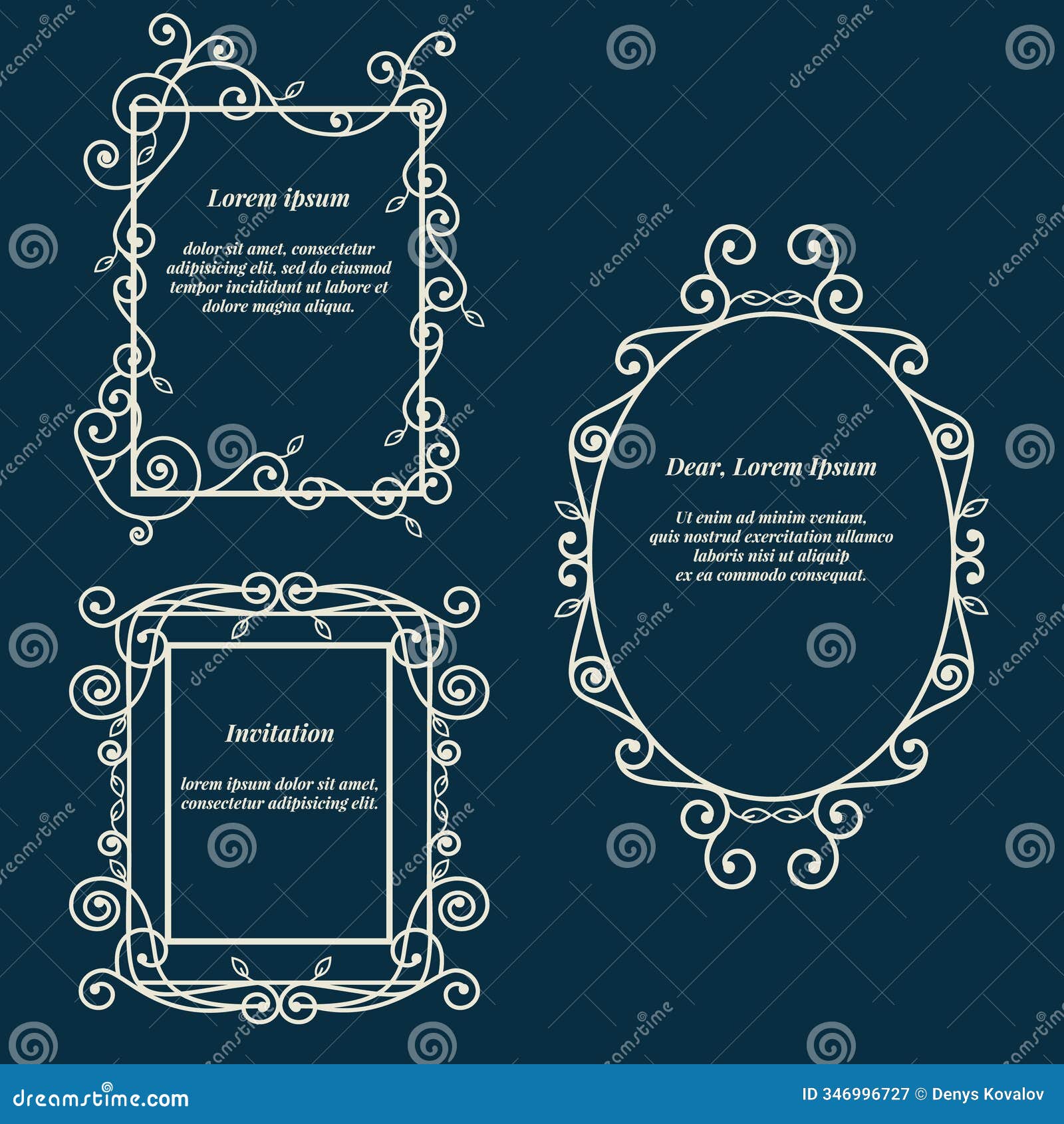 Elegantly Aesthetic Frames. a Set of Beautiful Frames. Vintage Style ...