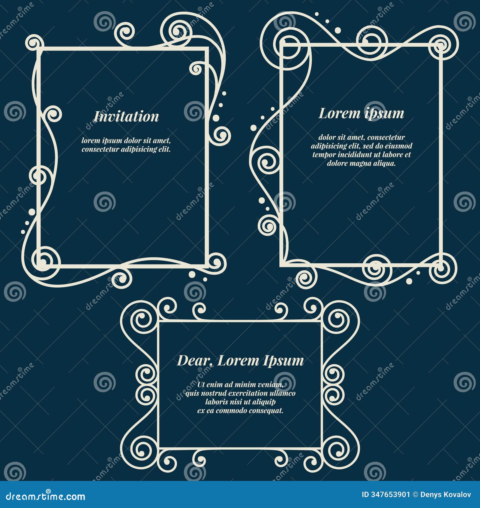 Elegantly Aesthetic Frames. a Set of Beautiful Frames. Vintage Style ...