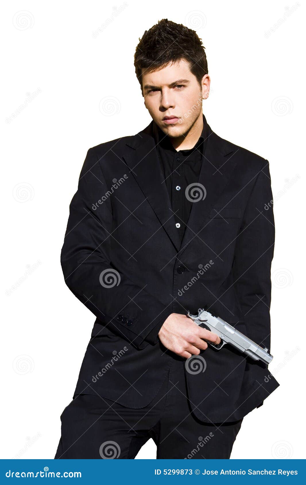 Elegantly Dressed Armed Man. Stock Image - Image of detective ...