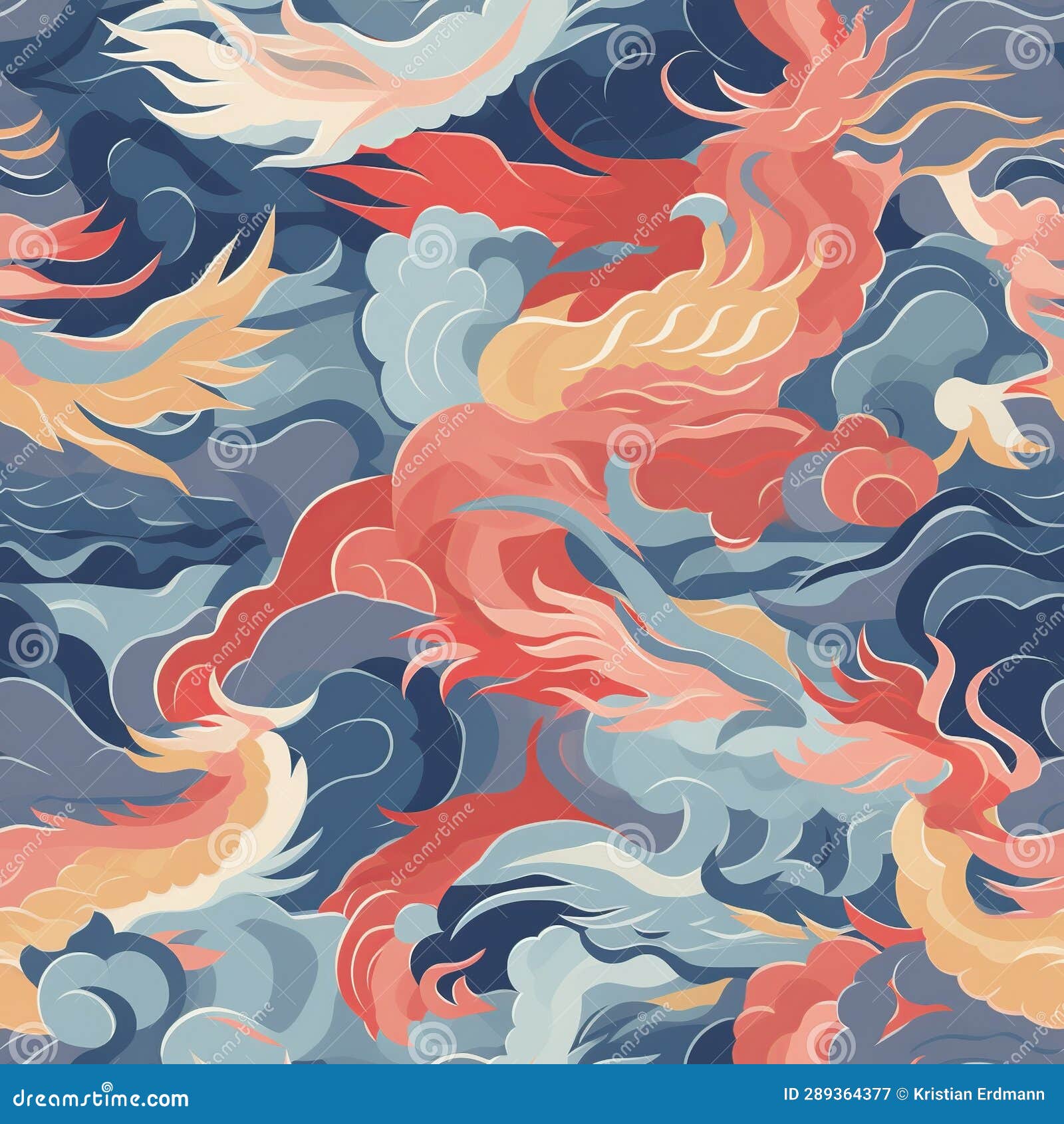 An Elegantly Minimal Seamless Pattern Featuring Stylized Renditions of ...