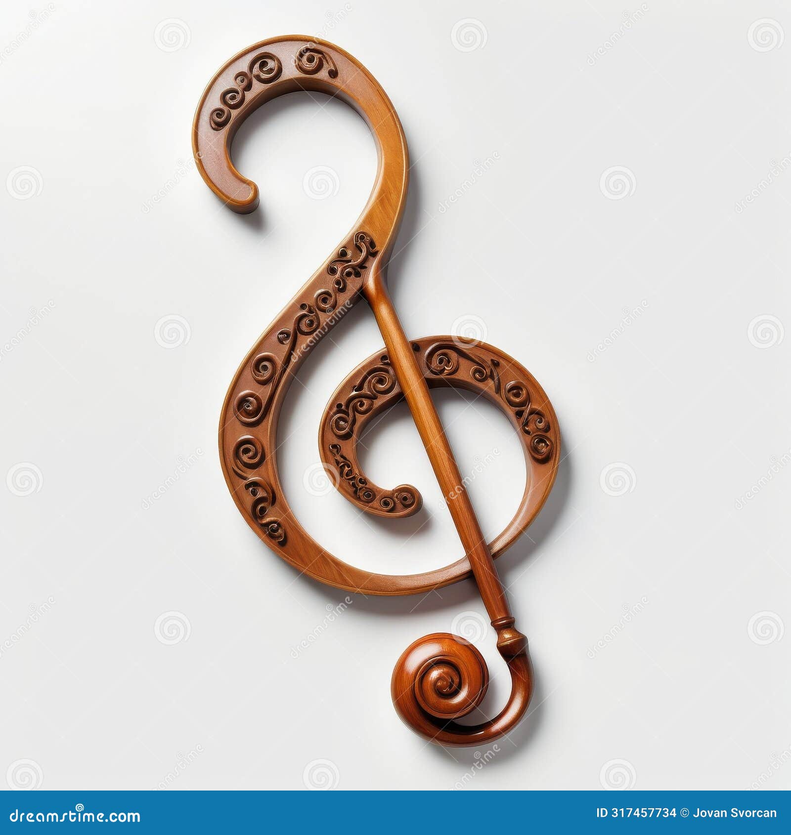 Elegantly Stylized Treble Clef Stock Illustration - Illustration of ...