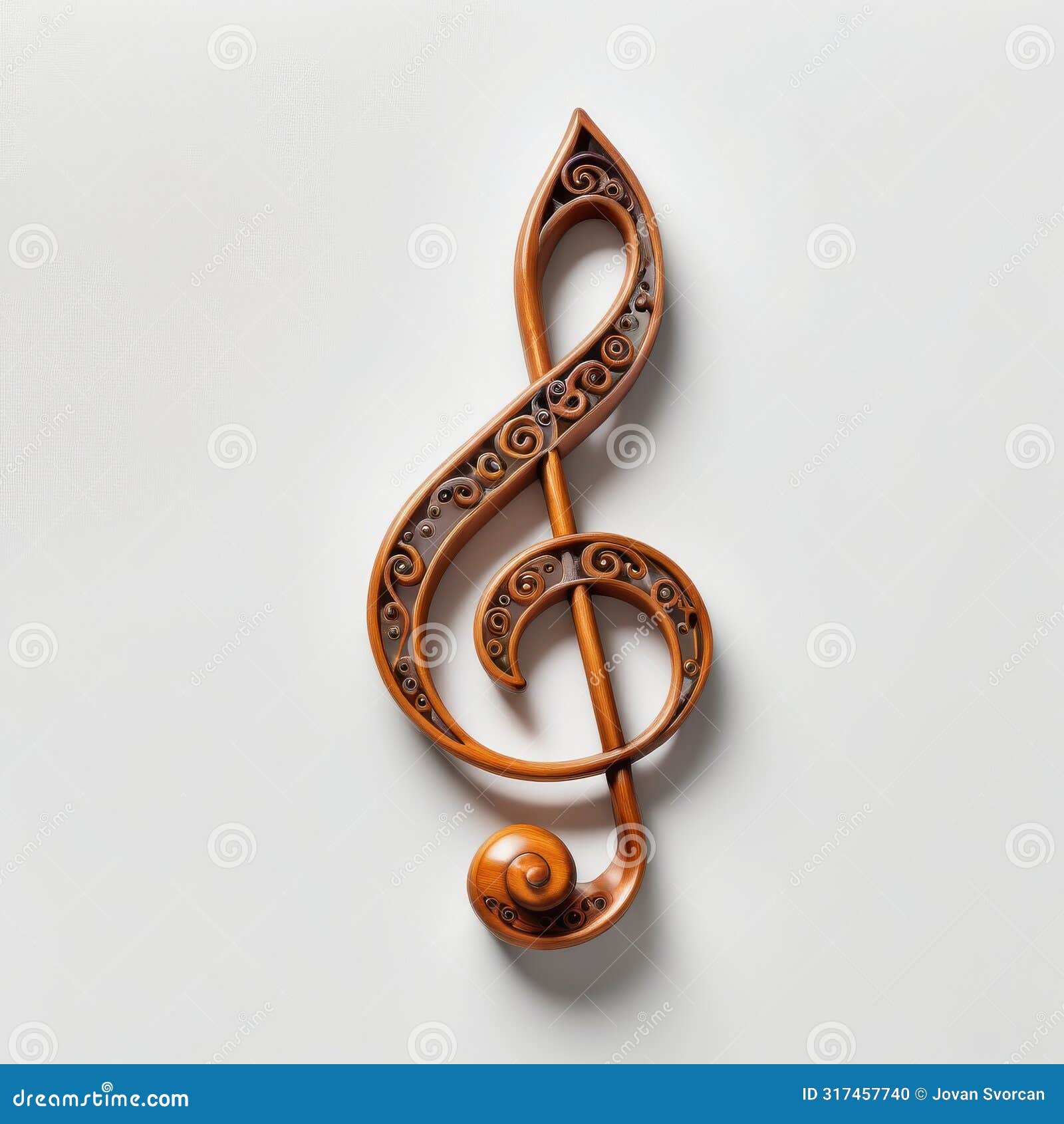 Elegantly Stylized Treble Clef Stock Illustration - Illustration of ...