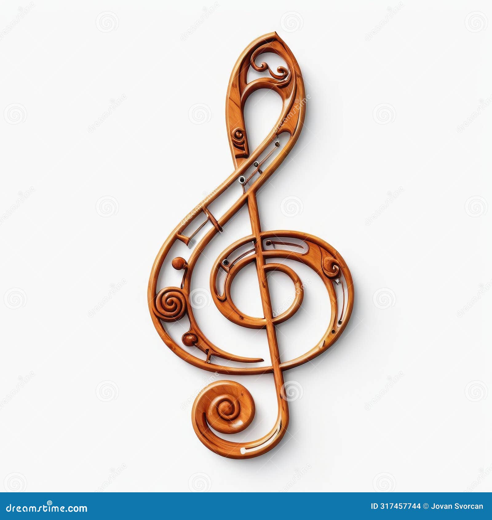 Elegantly Stylized Treble Clef Stock Illustration - Illustration of ...