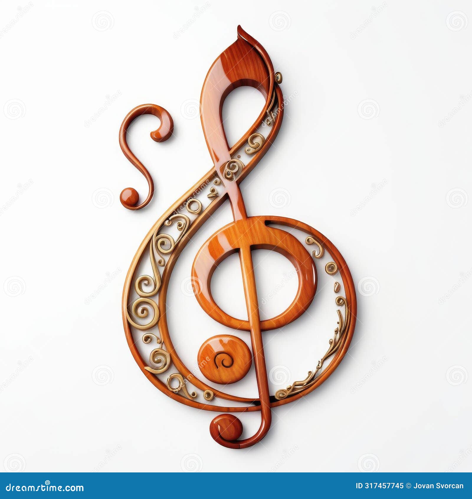 Elegantly Stylized Treble Clef Stock Illustration - Illustration of ...