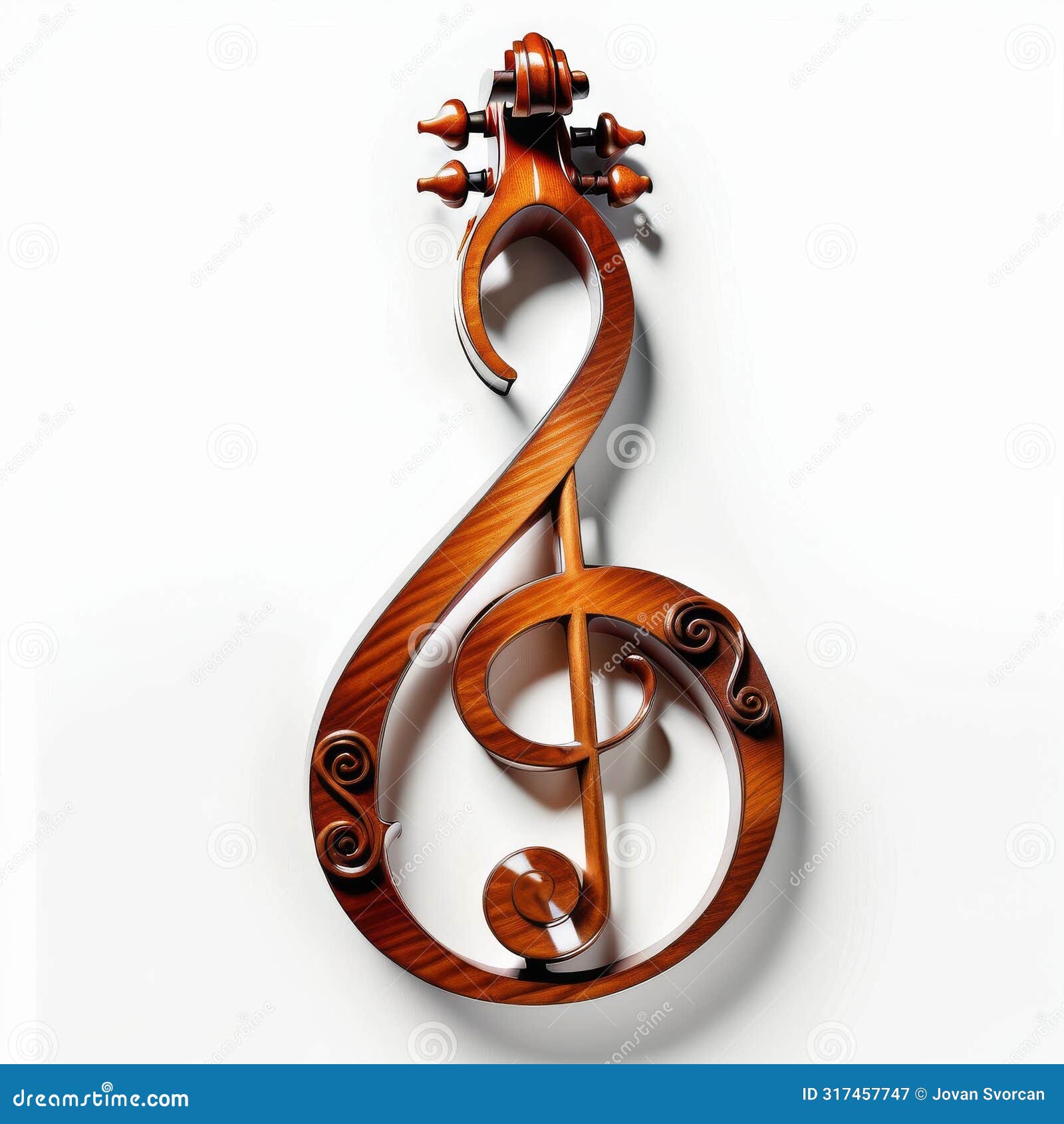 Elegantly Stylized Treble Clef Stock Illustration - Illustration of ...