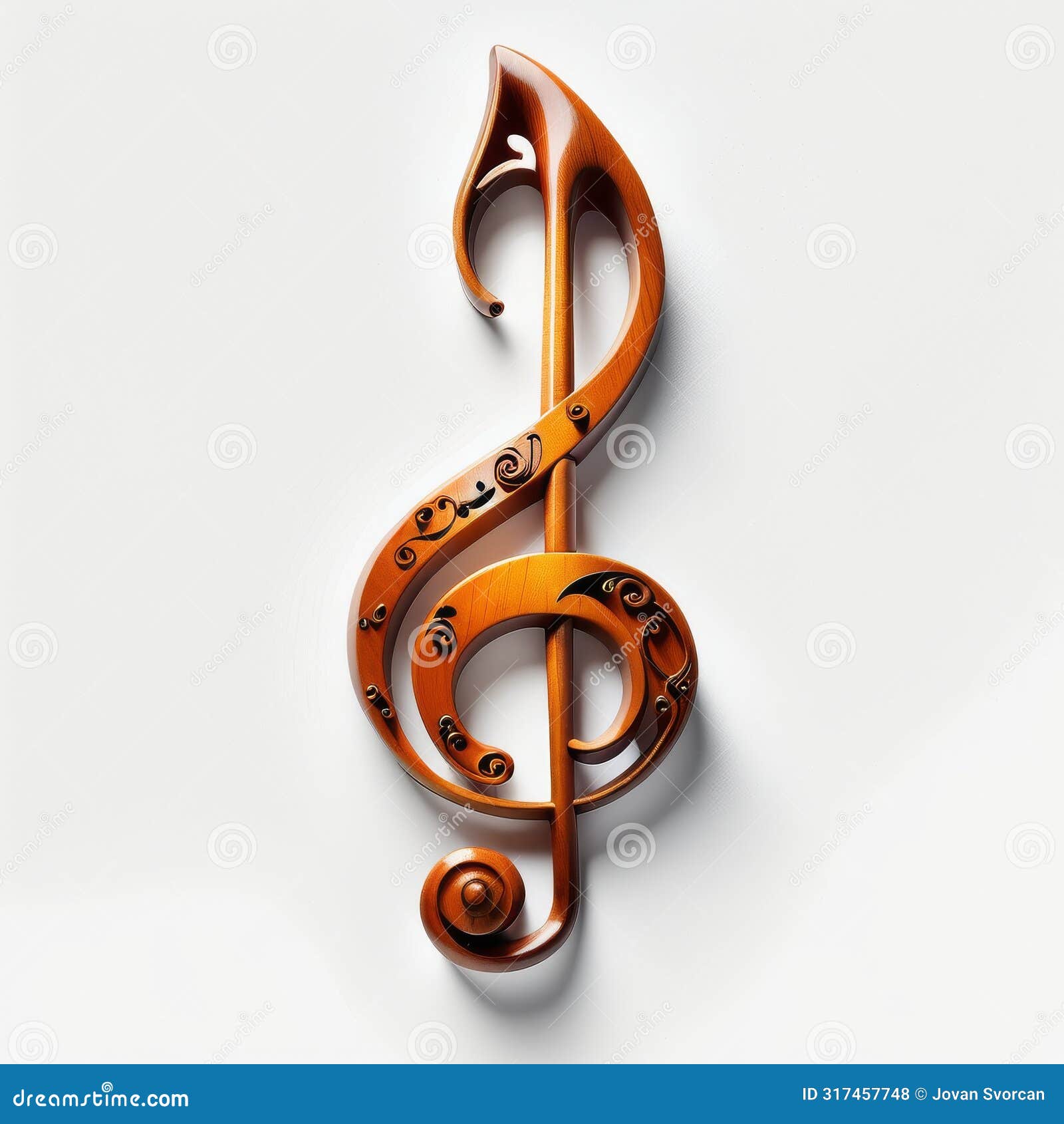 Elegantly Stylized Treble Clef Stock Illustration - Illustration of ...
