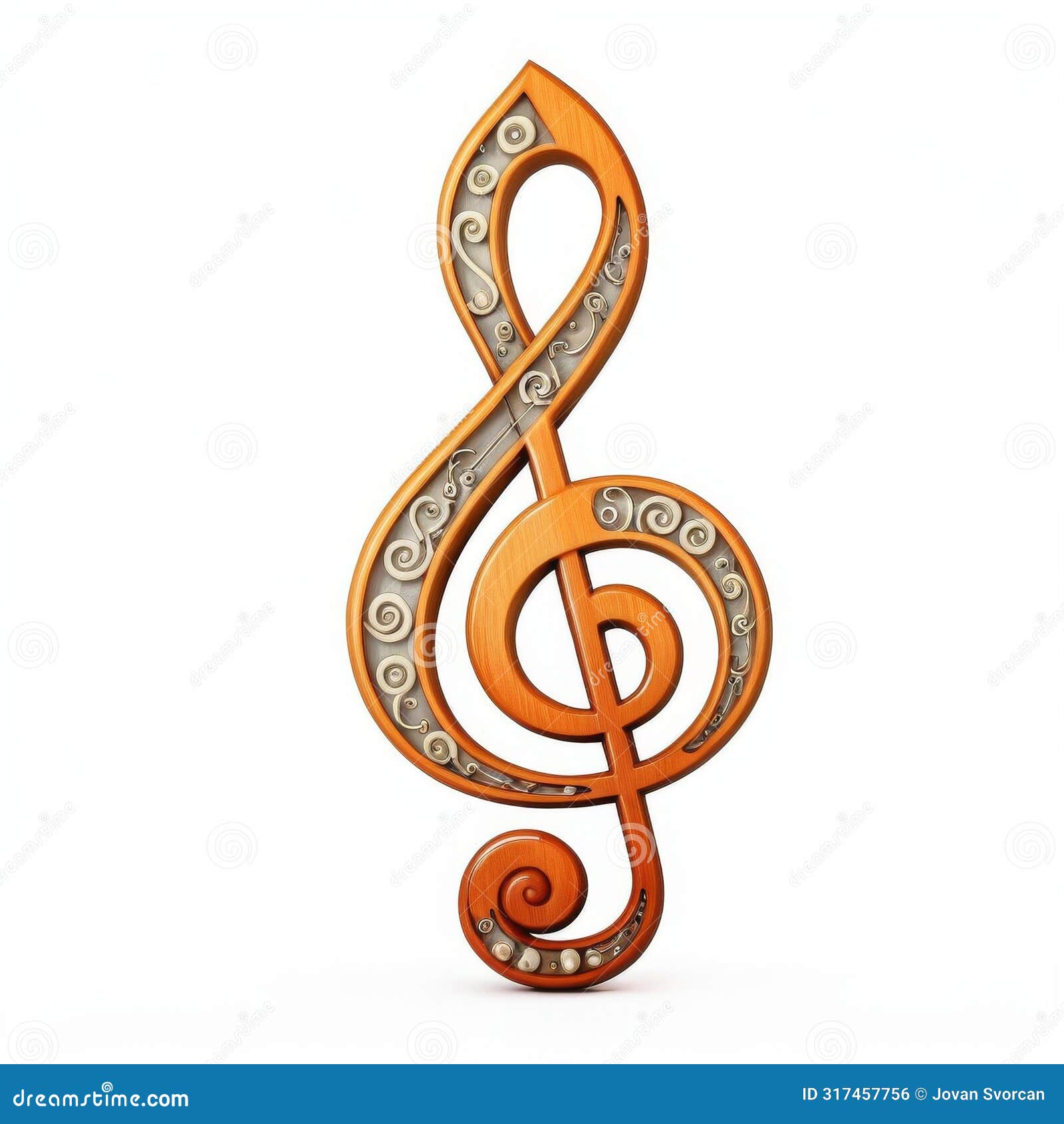 Elegantly Stylized Treble Clef Stock Illustration - Illustration of ...